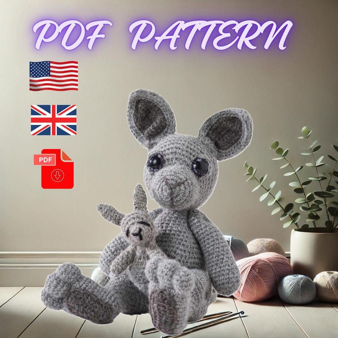 Crochet Kangaroo Amigurumi Pattern, PDF in English - Etsy