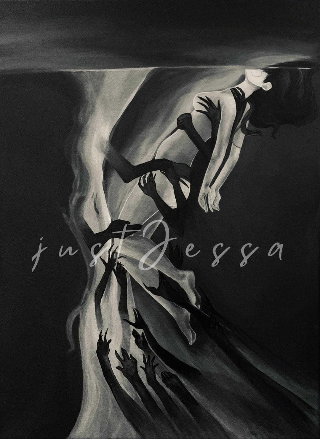 Emotion, Giving Up, Overwhelmed, Numb, Art, Painting, Prints - Etsy