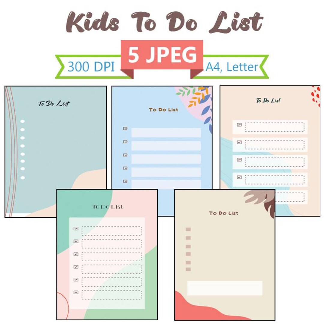 Kids To-do List Printable | Daily Task Planner, Homeschool Organizer ...
