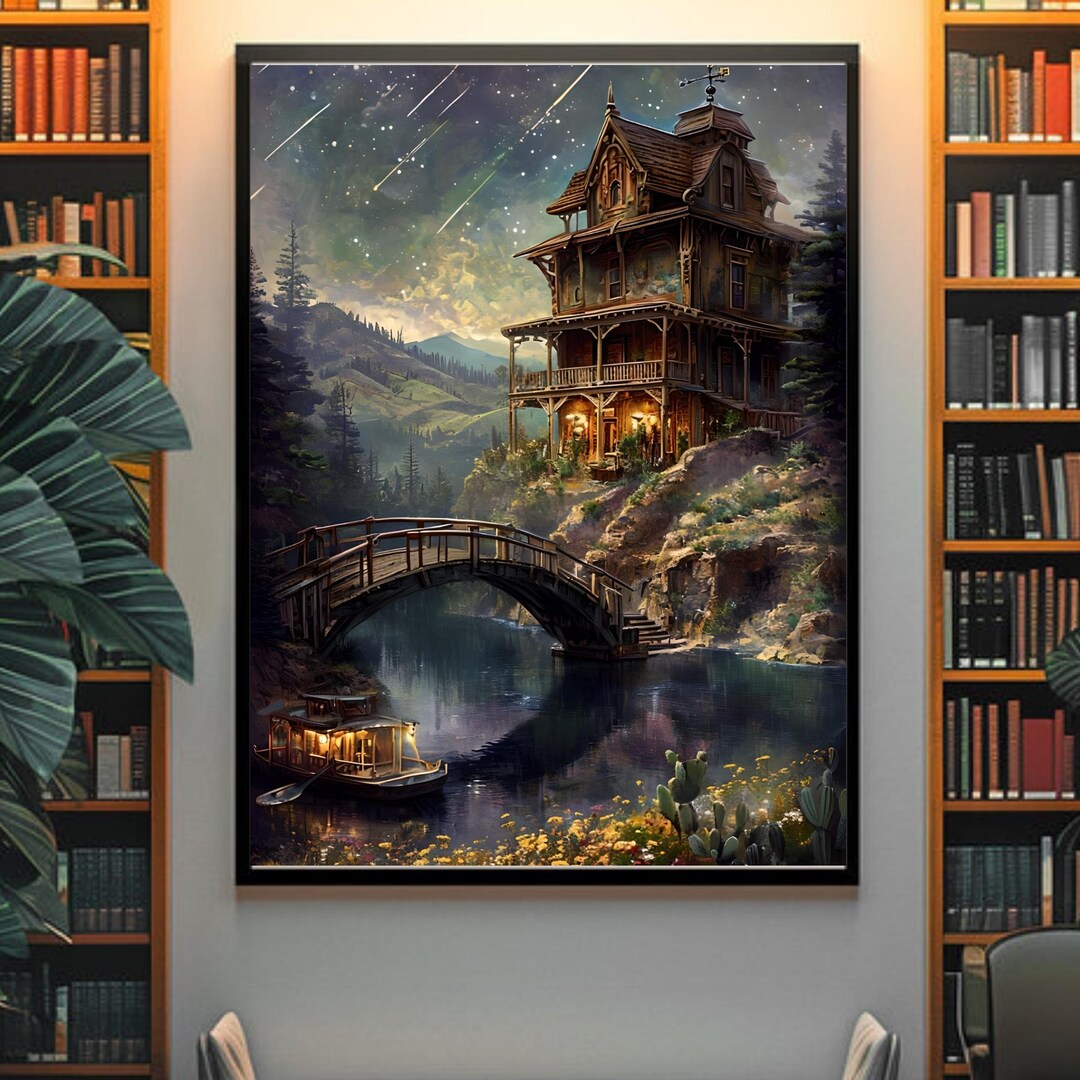 Enchanted Western Retreat – Digital Fantasy Wall Art, Trendy Decor ...