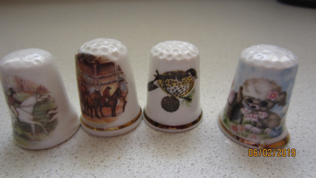 Four Thimbles Made in England Bone China Vintage - Etsy