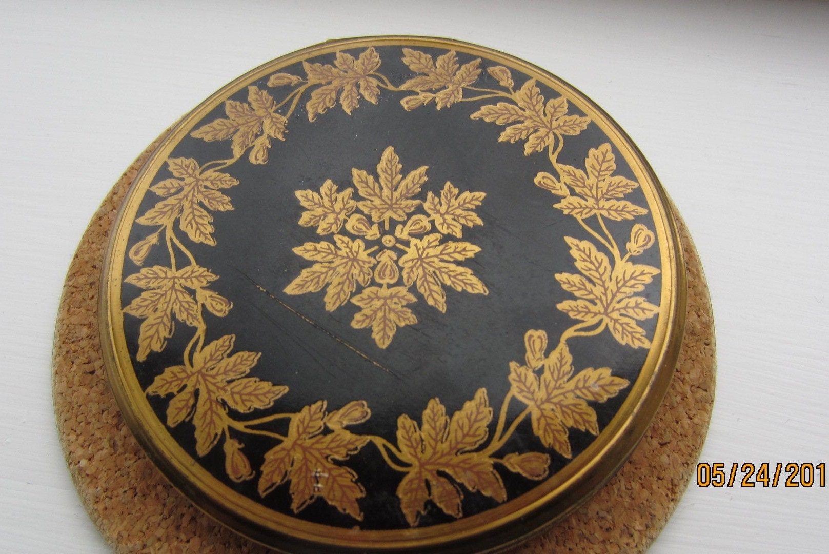Mascot Compact Vintage With Black and Gold Enamel Design Make - Etsy