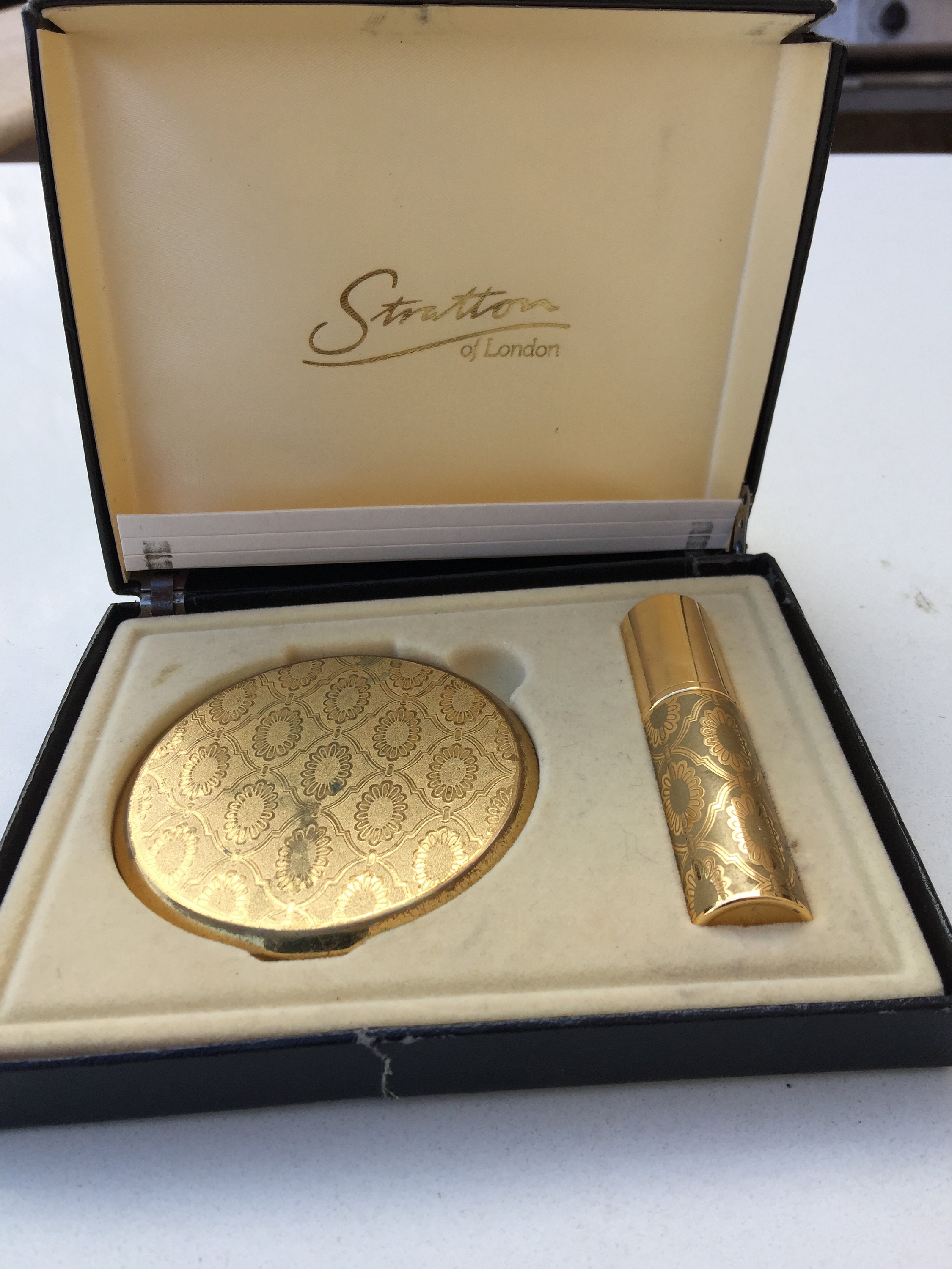 Stratton Set in Original Box Compact and Perfume Atomizer Vintage With ...