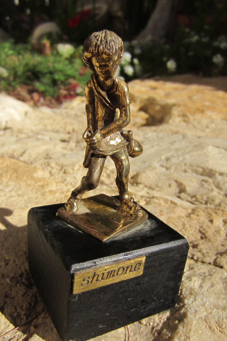 Brass Biblical Figure of David With His Sling Shot One of a Kind Made ...