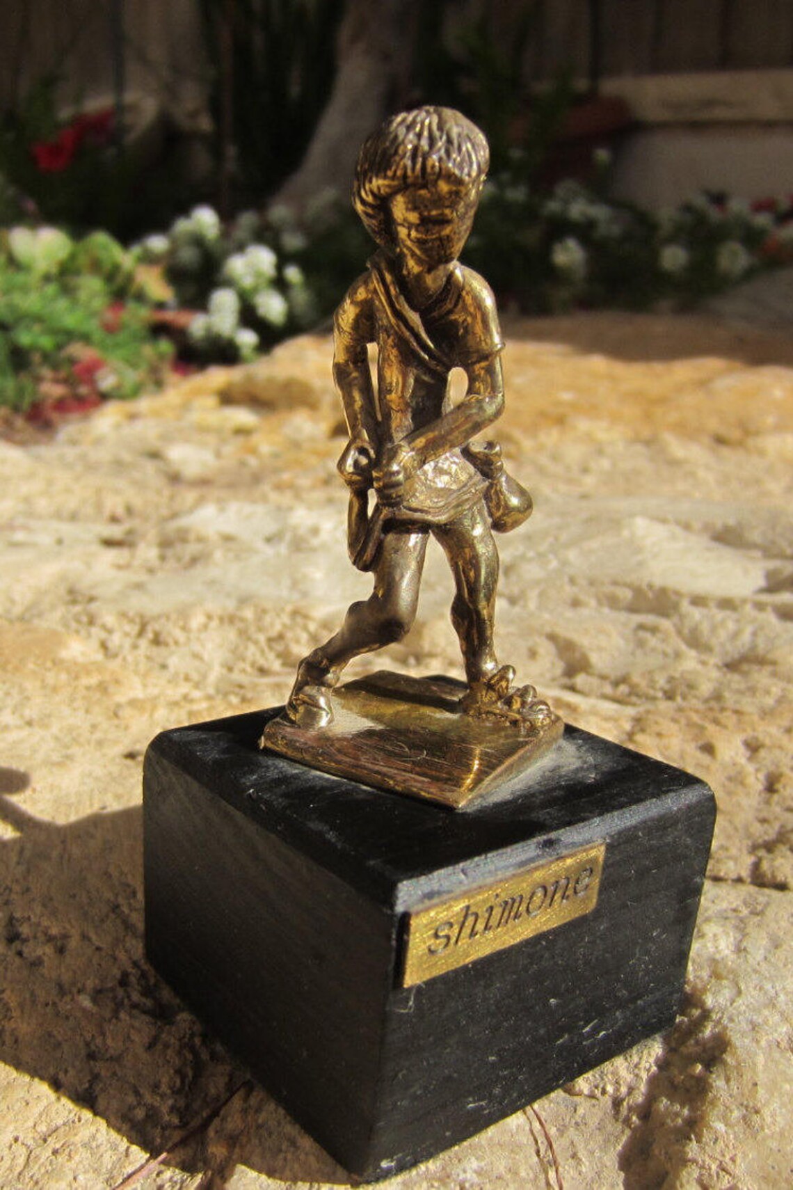 Brass Biblical Figure of David With His Sling Shot One of a Kind Made ...