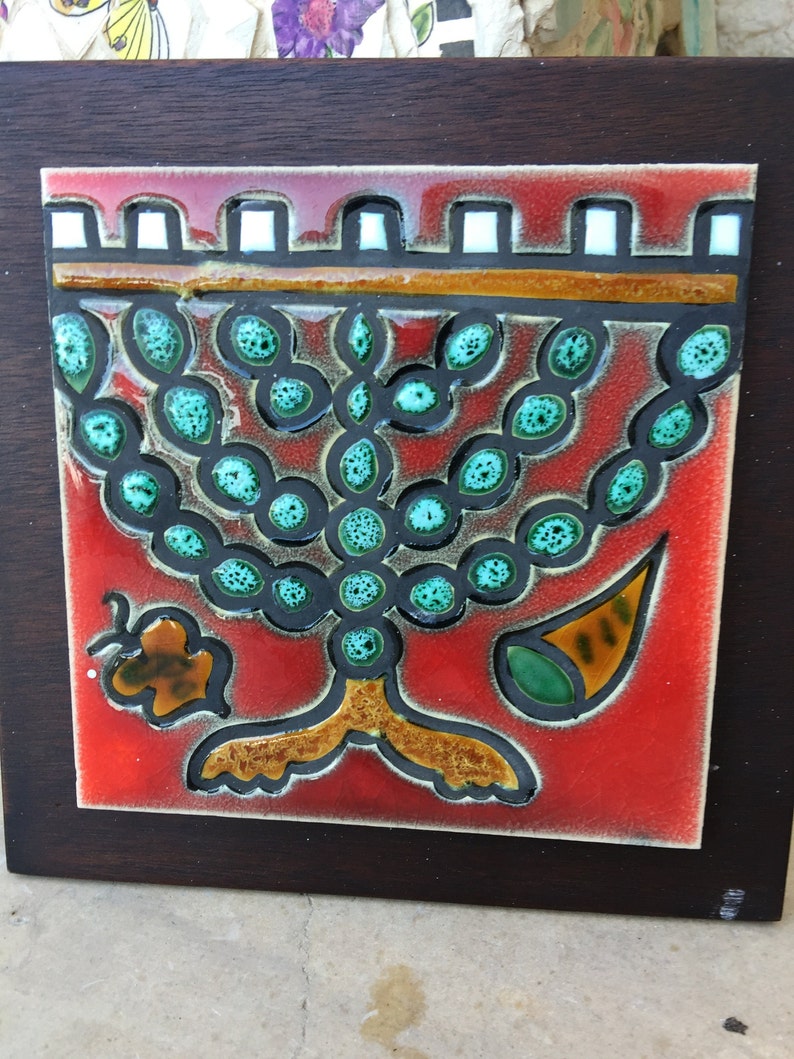 Hand Painted Ceramic Tile Menorah, Israeli Art Decor - Etsy Israel
