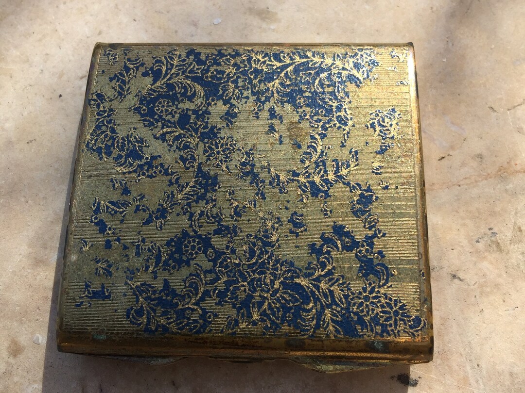 Stratton Deep and Gold Square Design Vintage 1950's Compact Made in ...