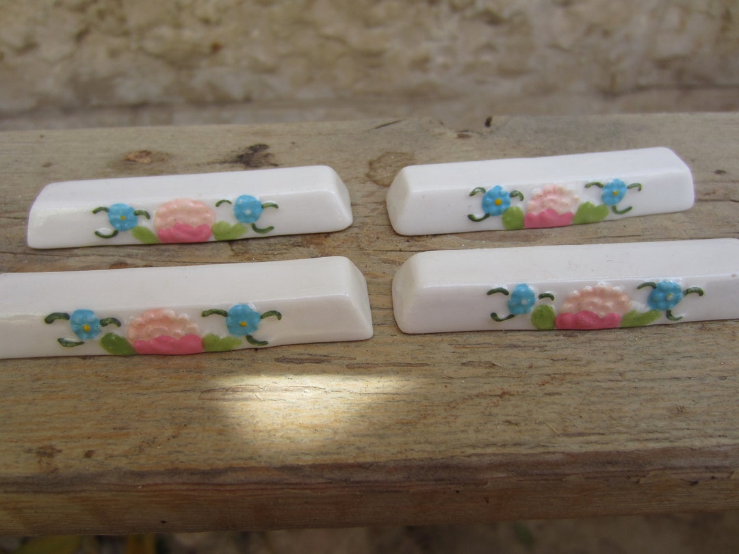 4 Flowered Ceramic Knife Rests Kitchen and Dining Home Decor ...