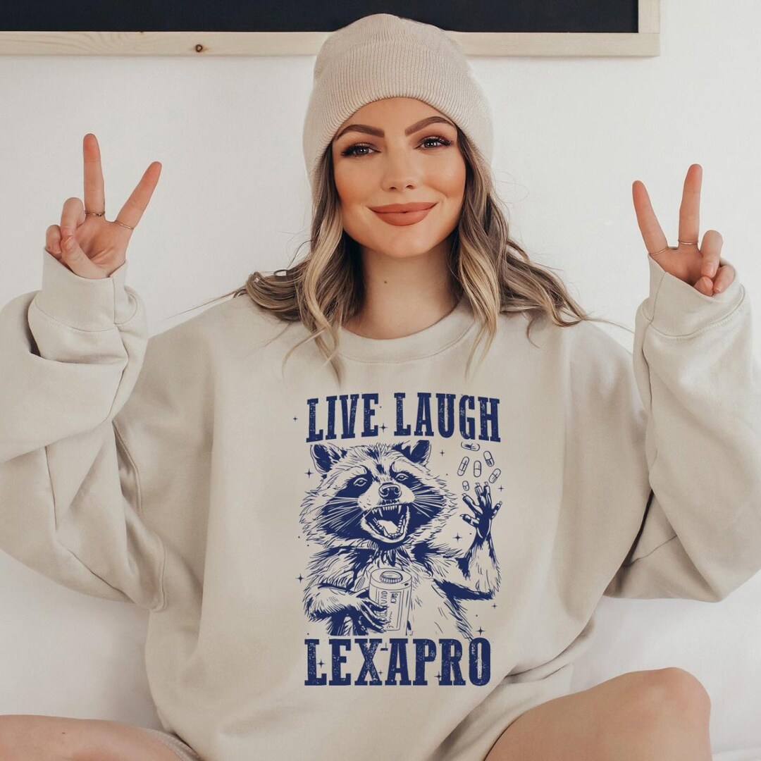 Live Laugh Lexapro PNG | Funny Raccoon Meme PNG | Mental Health Humor ...