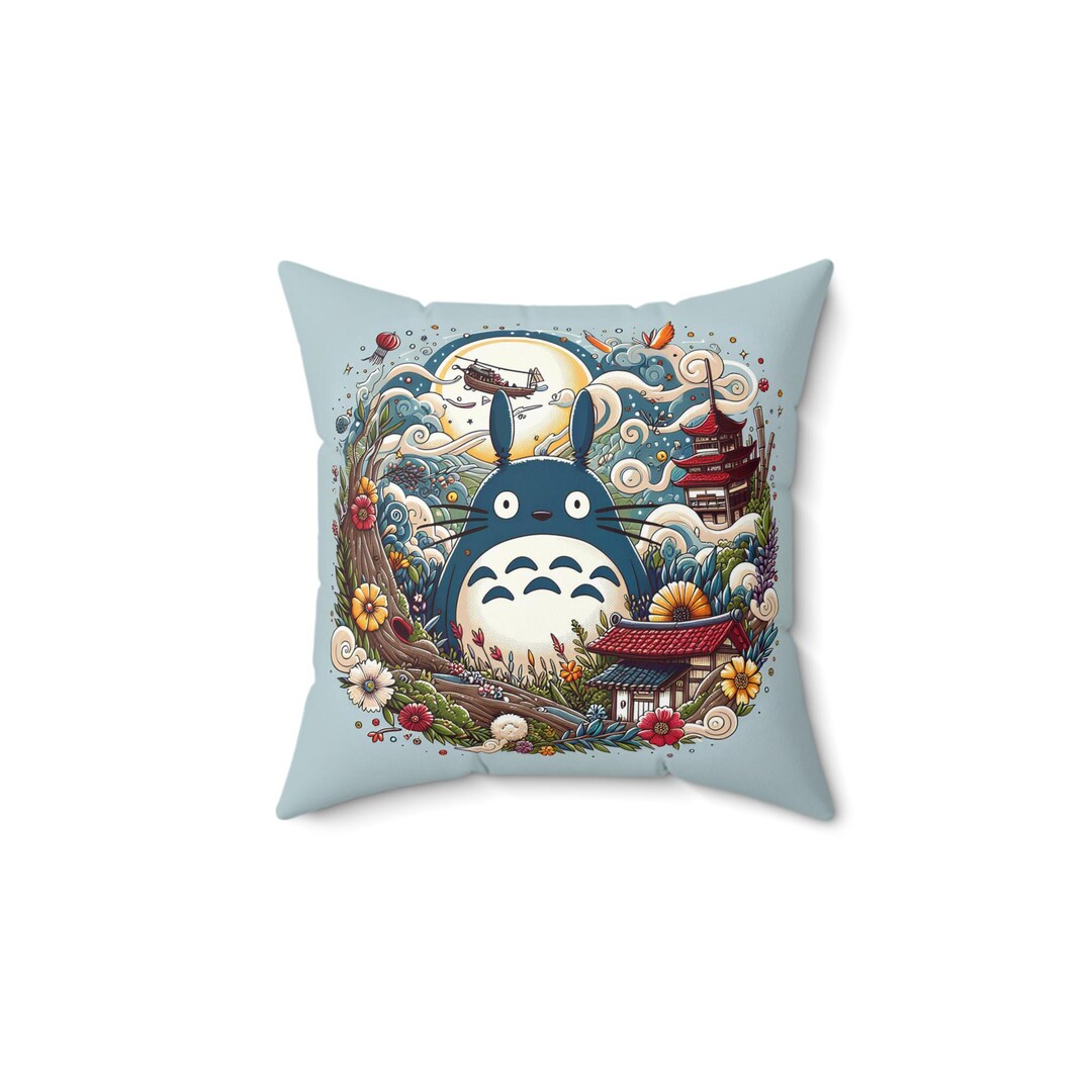 Totoro Inspired Square Pillow | Cozy Decor, Anime Gift, Totoro Inspired ...