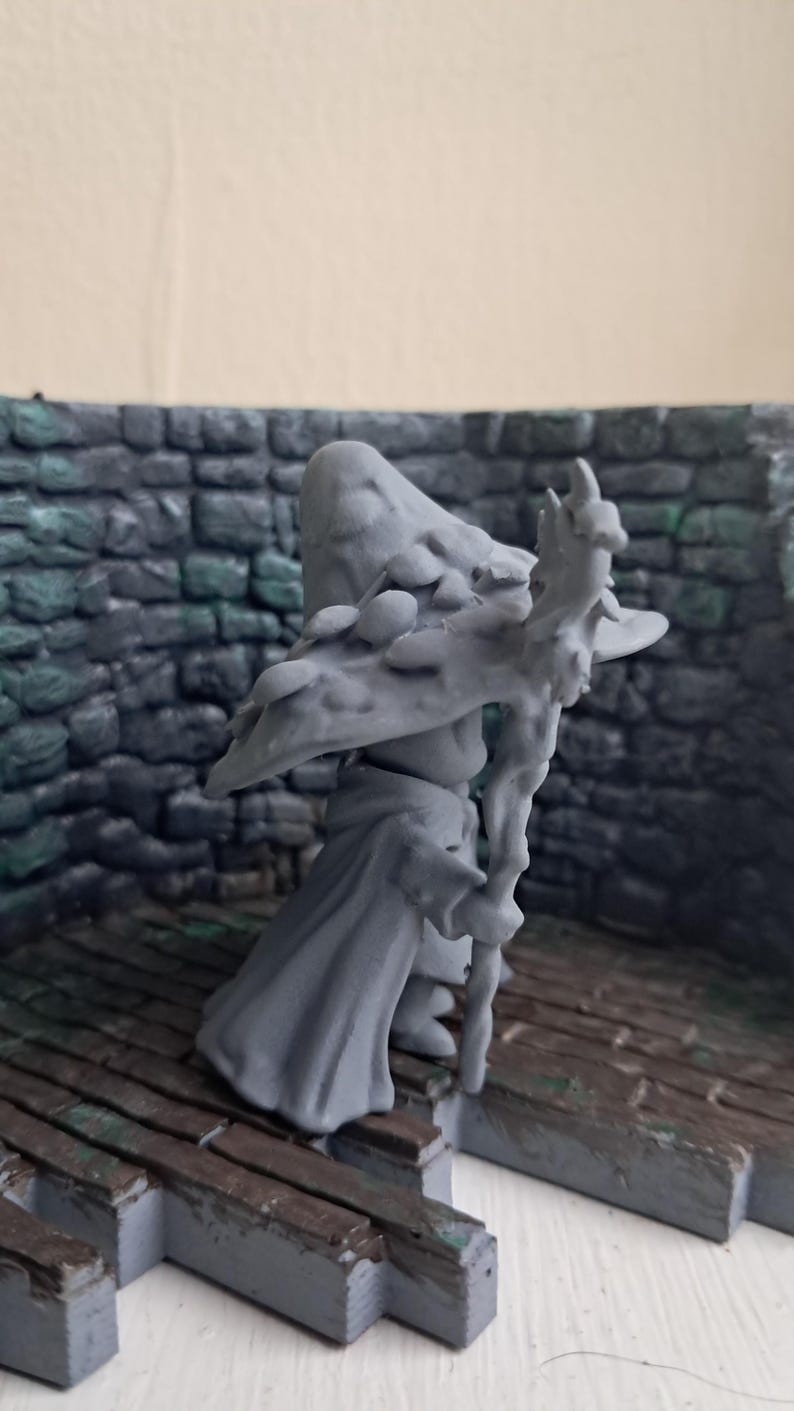 Oversized Mushroom DND Miniature, Wizard With Staff - Etsy