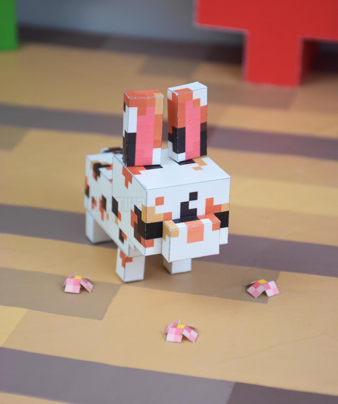 DIY 3D Cute Bunny, Papercraft Model, Printable PDF, Voxel Animal, Paper ...