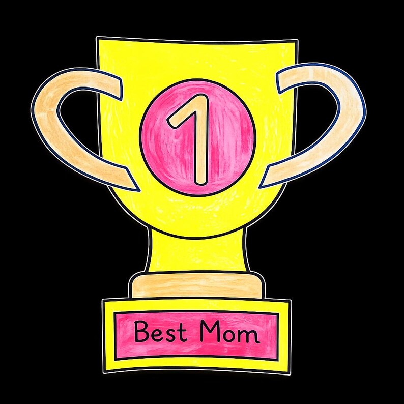 Mother’s Day Trophy Card Craft Printable, Foldable Award Card for Mom ...