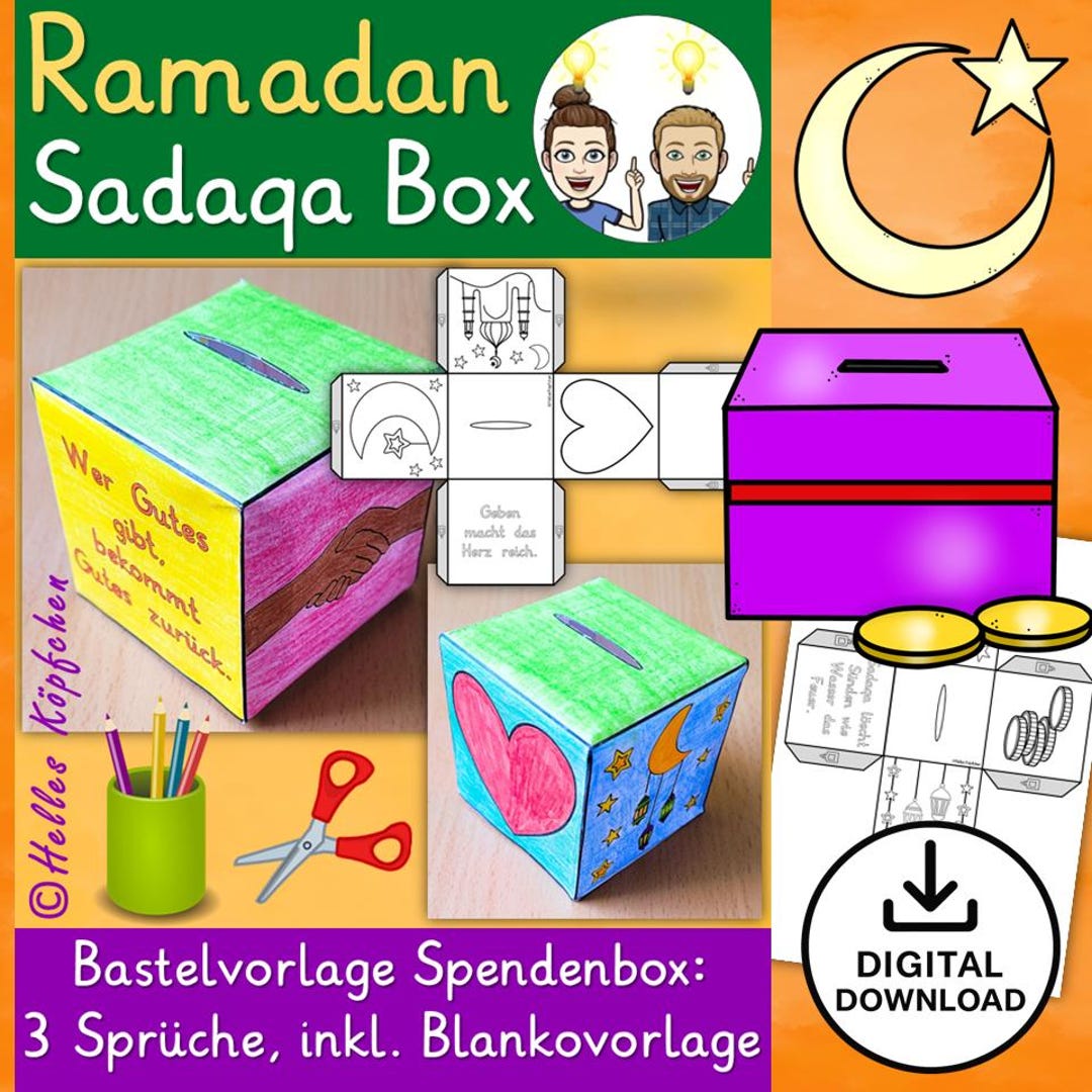 Making a Ramadan Sadaqa Box With Children – Islamic Craft Template PDF ...