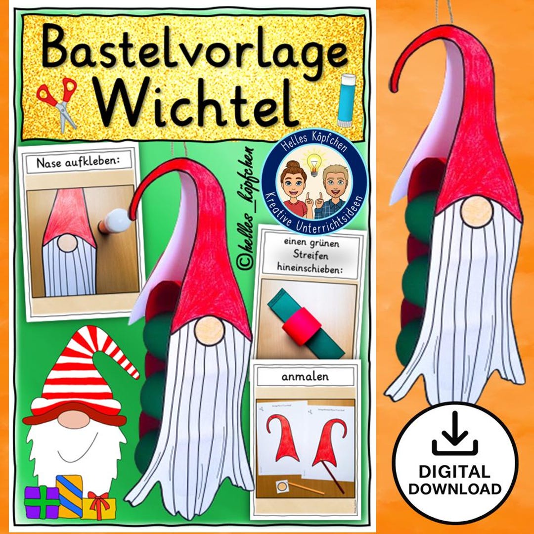 Christmas Gnome Craft Template for Elementary School (A4 PDF ...
