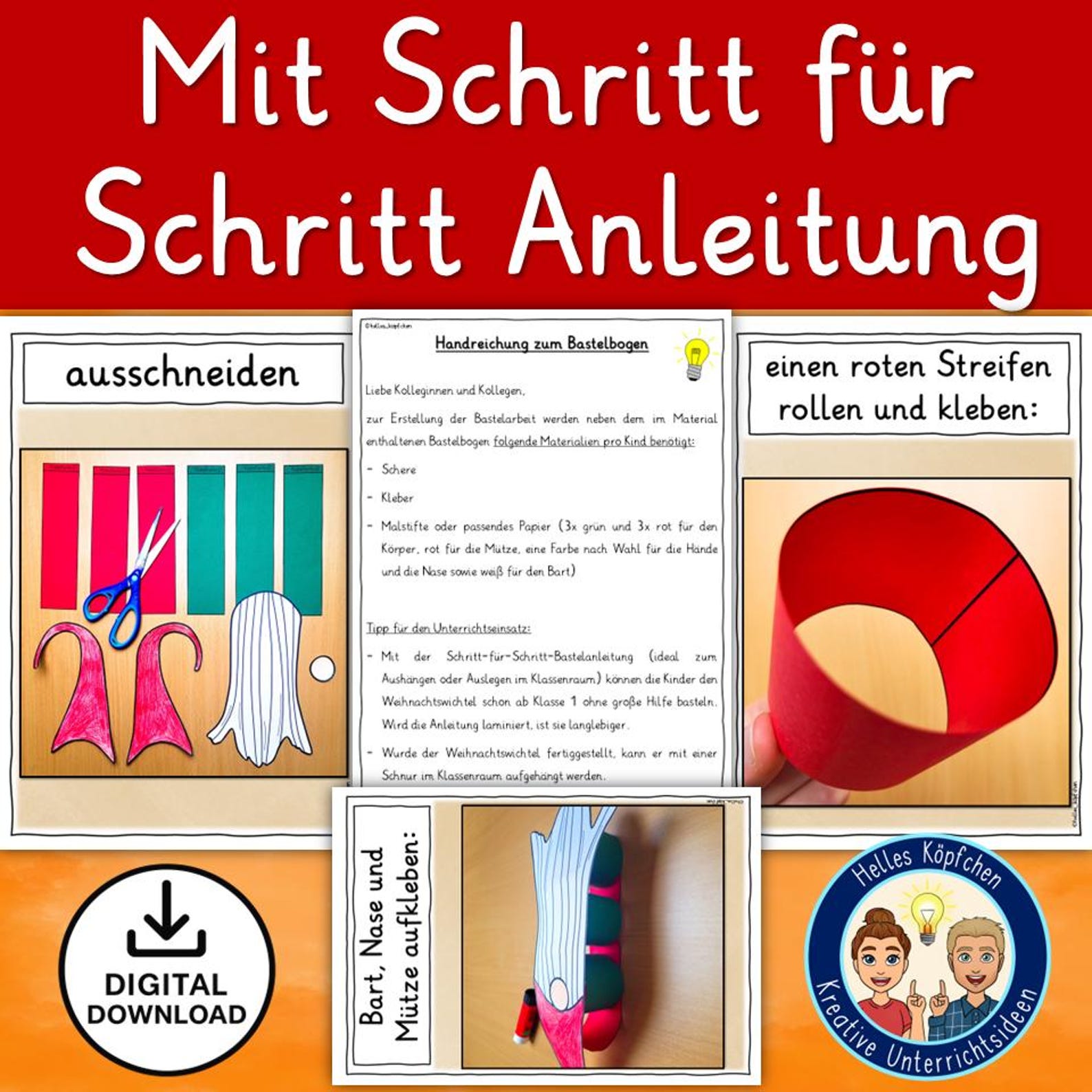 Christmas Gnome Craft Template for Elementary School (A4 PDF ...