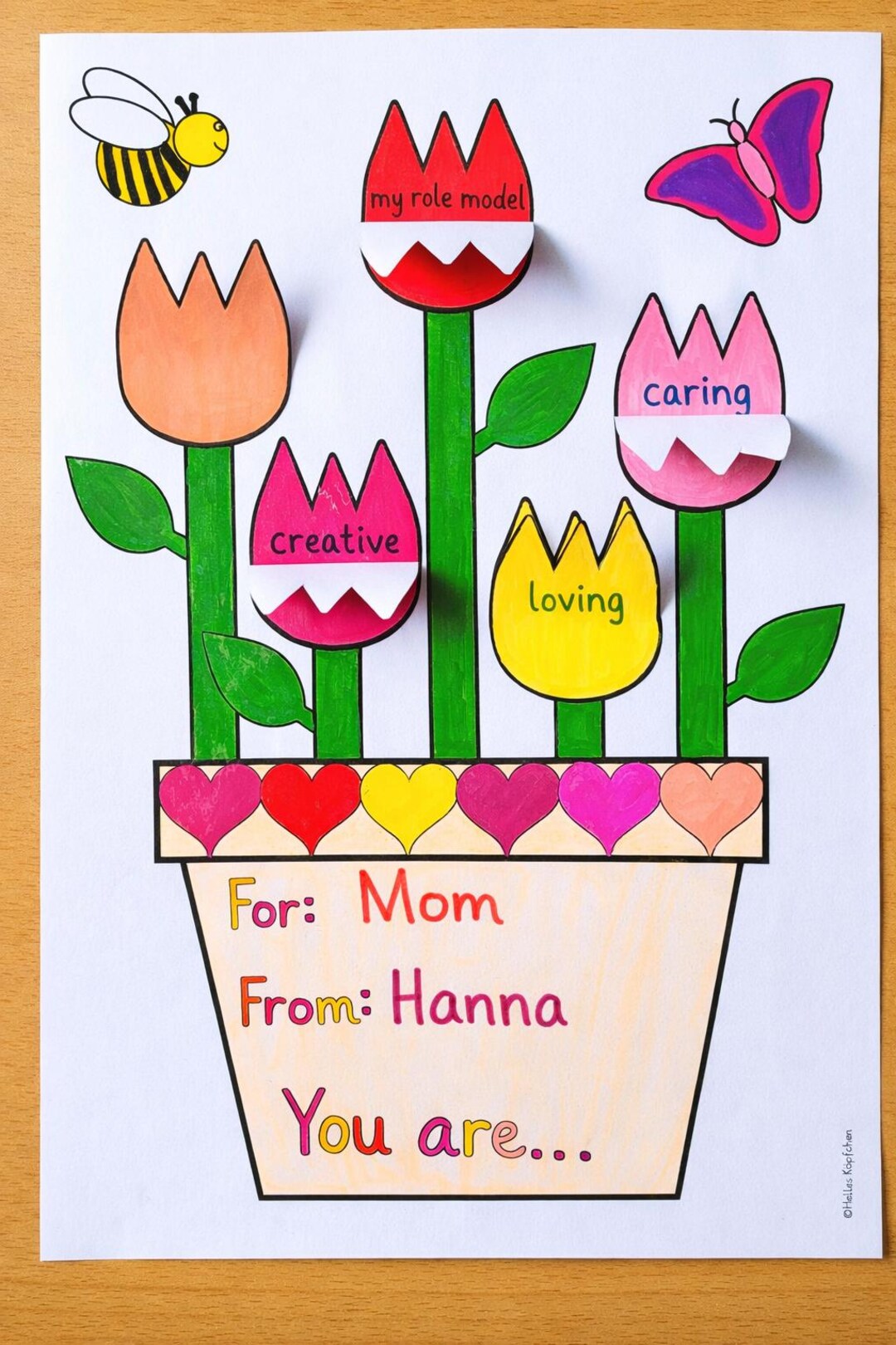 Mother’s Day Flower Pot Craft Printable, Mother’s Day Gift for Kids ...