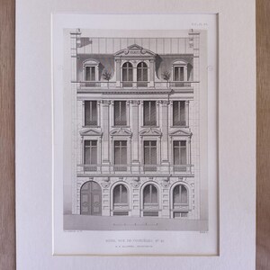 Antique 19th Century Engraving - Architectural Drawing of a Haussmann ...