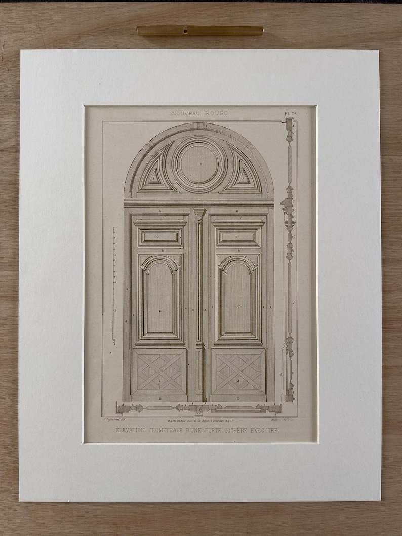 Large Original Lithograph – Print Date 1900 - French Double Doors ...