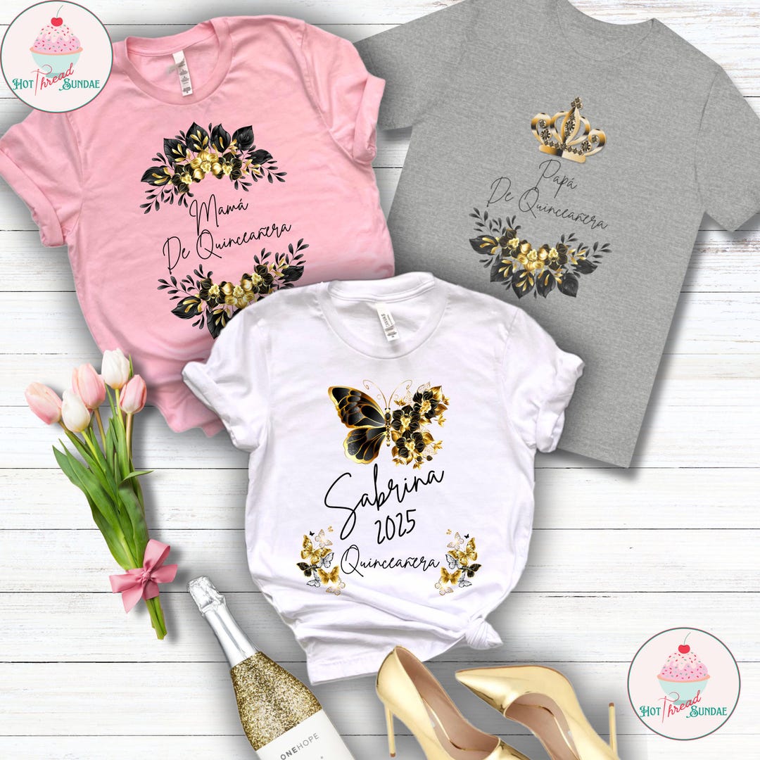 Custom Quinceañera Tee, Personalized Mis Quince Shirt, Elegant 15 ...