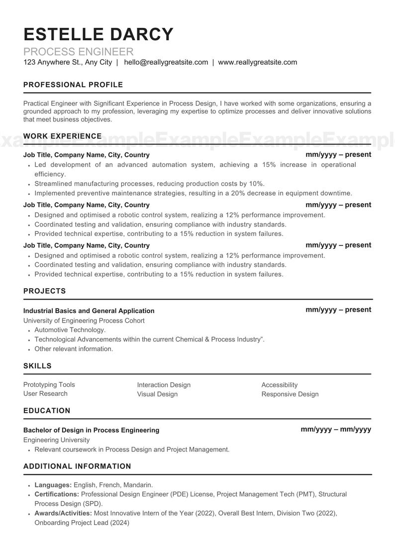 ATS Resume Template 2025 No Photo Professional & Modern CV Editable ...