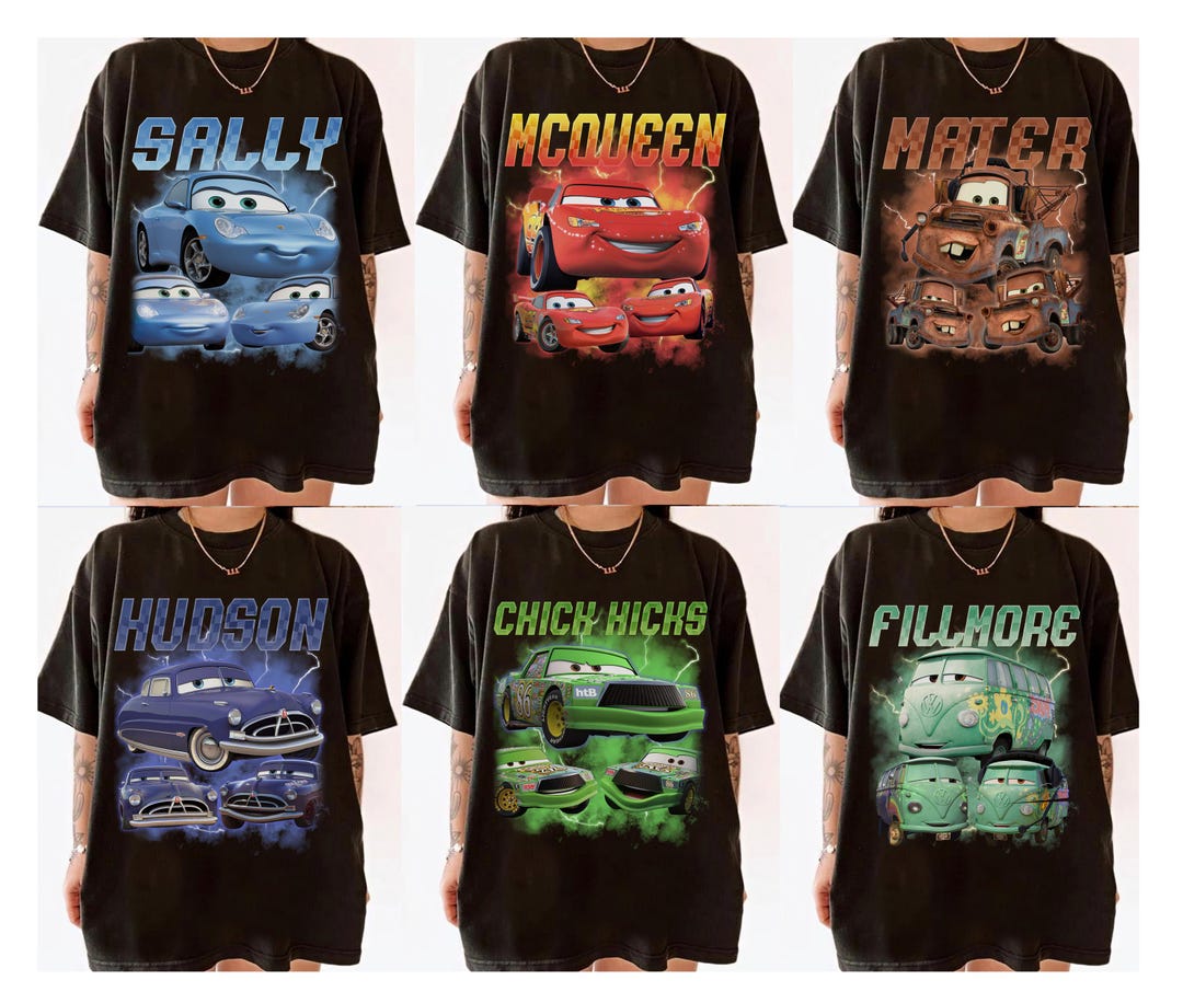Disney Pixar Cars All Characters Bootleg Shirt, Customize Disney Cars ...