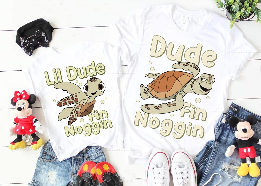 Dude and Lil Dude Fin Noggin Shirt, Disney Finding Nemo T-shirt, Squirt ...