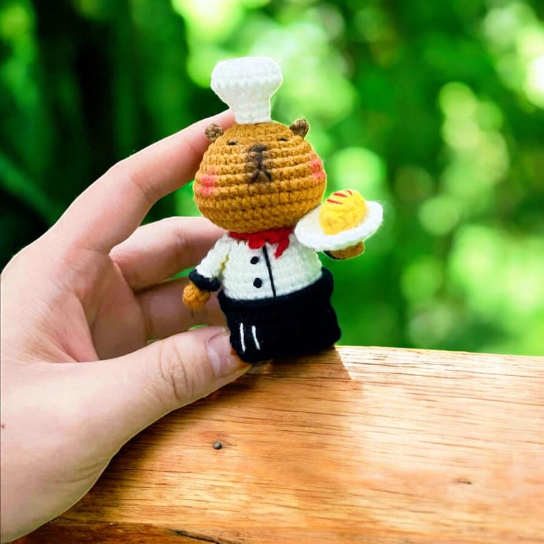 Capybara Chef Cooking Crochet Pattern, Capybara Amigurumi Pattern, Easy ...