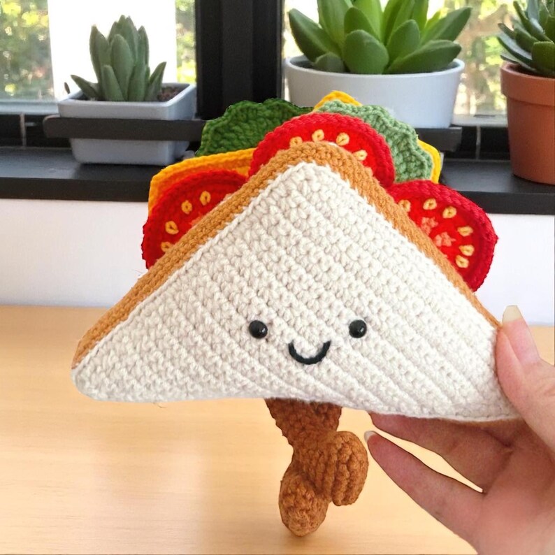 Sandwich Crochet Pattern PDF, Amigurumi Food Toy, Cute Breakfast ...