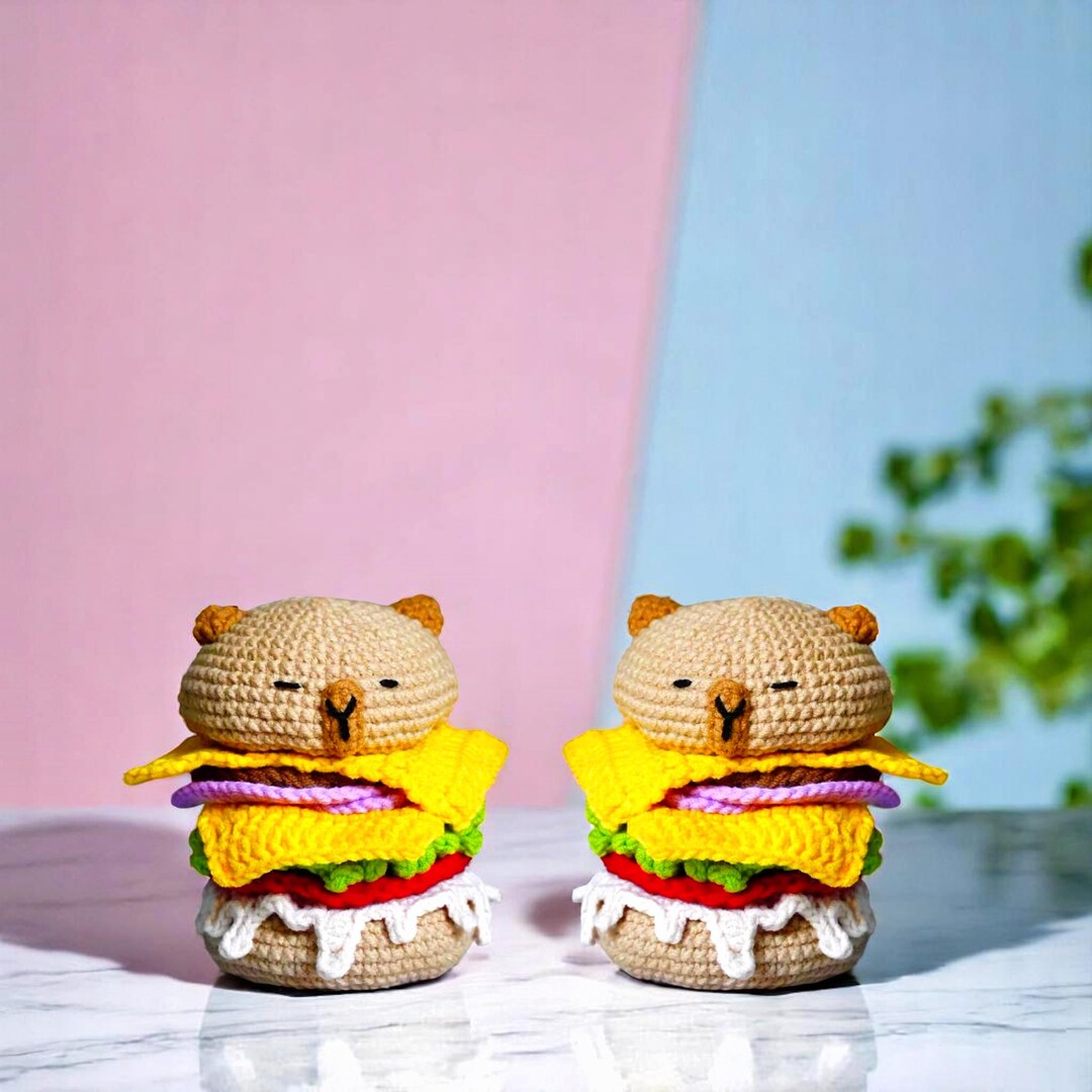 Burger Capybara Crochet Pattern, Amigurumi Pattern, Easy, Kawaii ...