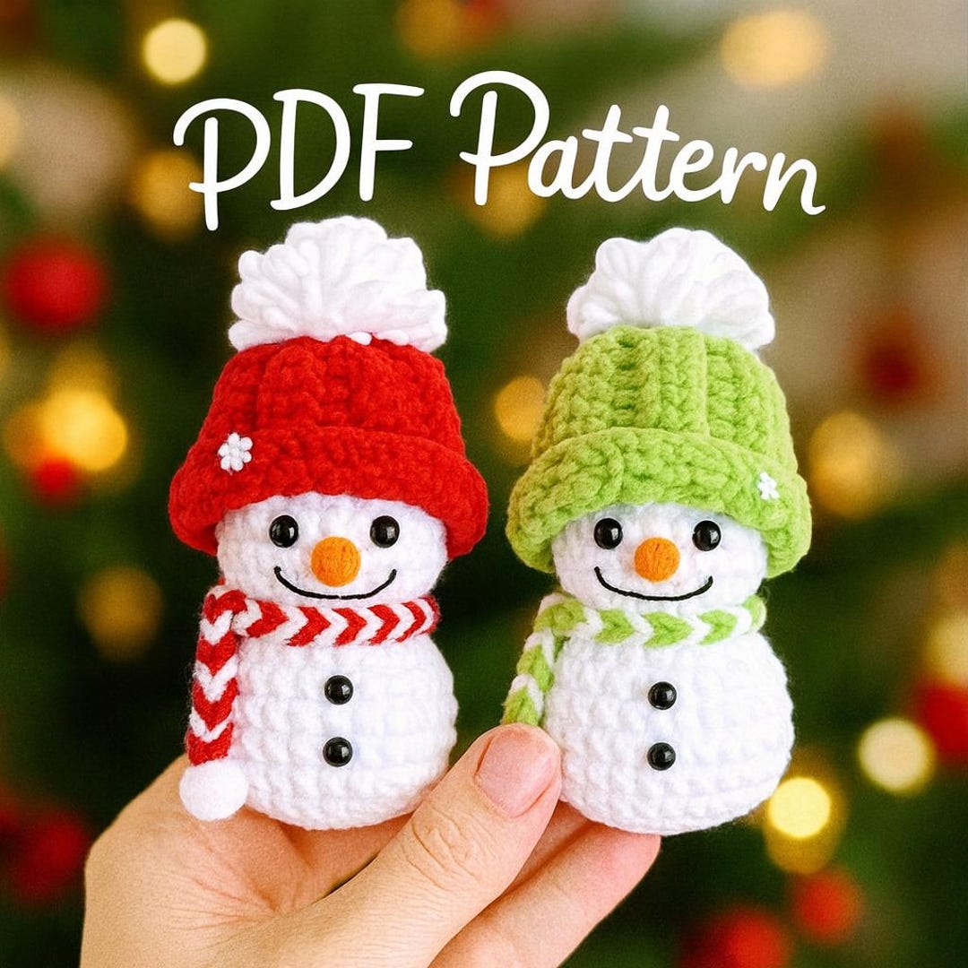 Crochet Mini Snowman Pattern, Christmas Little Snowman, Snowman ...
