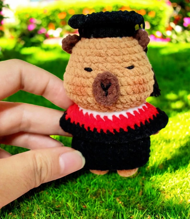 Capybara Graduation Crochet Pattern, Capybara Amigurumi Pattern, Easy ...