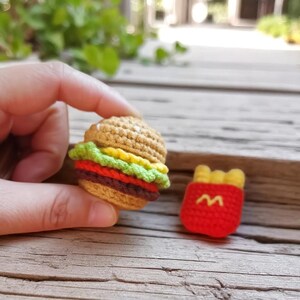 Hamburger Crochet Pattern, Cheeseburger Crochet Pattern, Amigurumi Fast ...