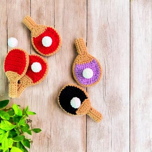 Crochet Ping Pong Paddle Pattern – Amigurumi Table Tennis Toy, Sport ...