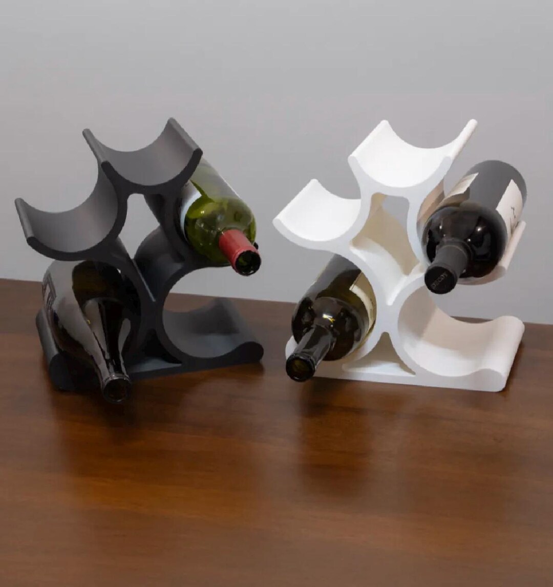 Chic & Compact Wine Rack – 3D Printed Design, Holds 5 Bottles - Elevate ...