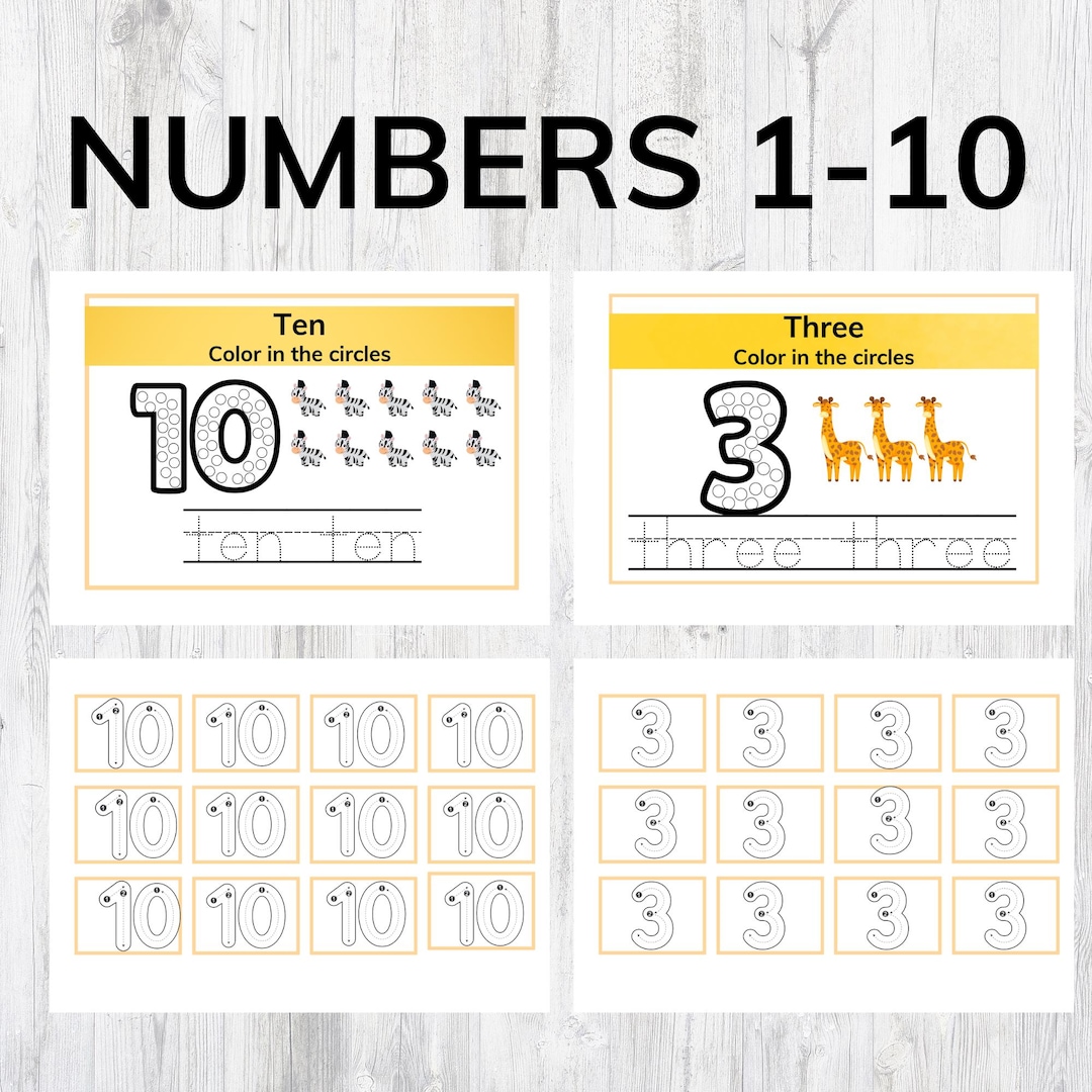 Count Numbers 1-10 Worksheets, Write and Trace 1-10, Number Worksheets ...