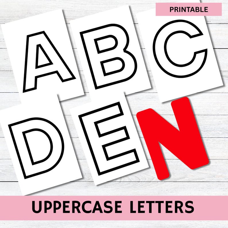 Printable Uppercase and Lowercase Block Letters, Alphabet Letters for ...
