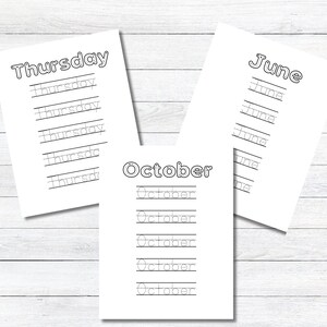 Printable Days of the Week and Months of the Year Tracing Worksheets ...