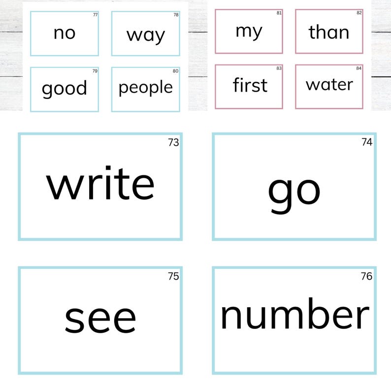 Printable Fry First 100 Sight Words Flashcards - Early Reading ...