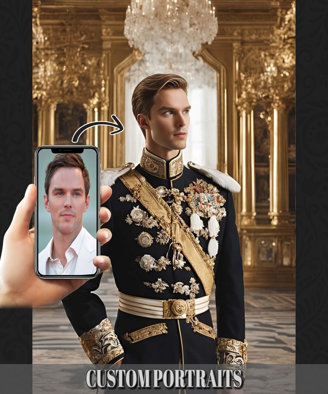 Personalized King Royal Portrait From Photo, Royal King Portrait ...