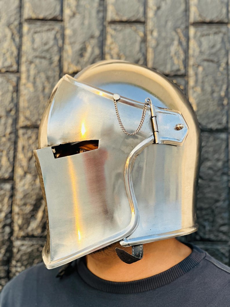 Medieval Barbute Helmet Knight Wearable Steel Helmet Steel - Liner ...