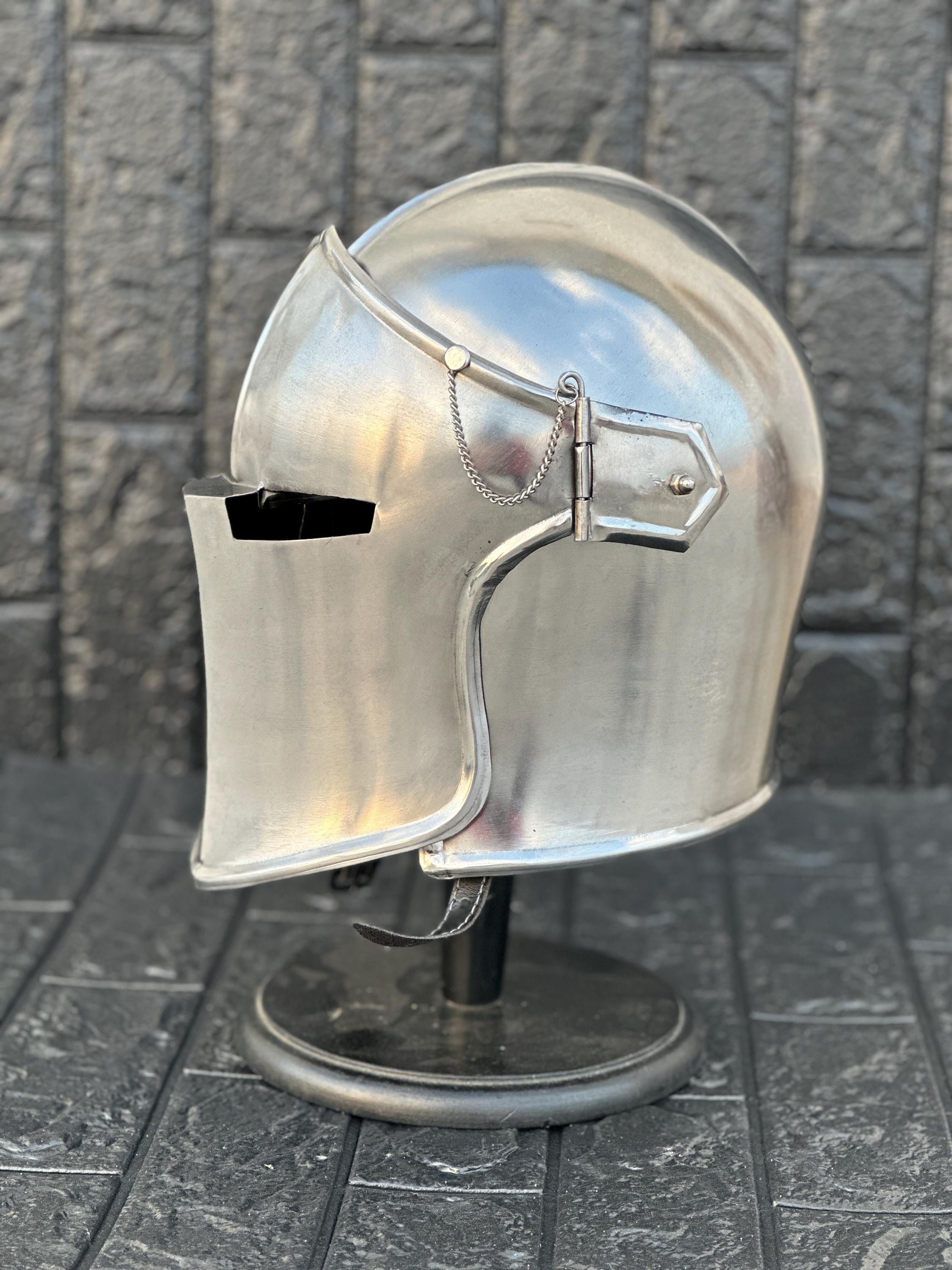 Medieval Barbute Helmet Knight Wearable Steel Helmet Steel - Liner ...