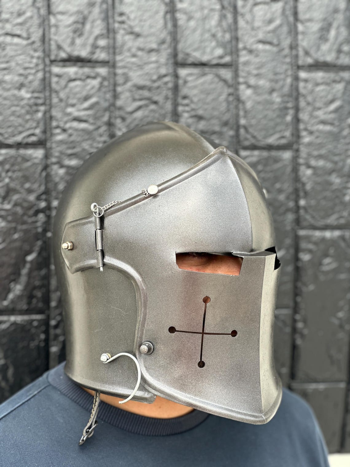 Medieval Barbuta Helmet Steel Knight Armor Costume LARP, Cosplay ...