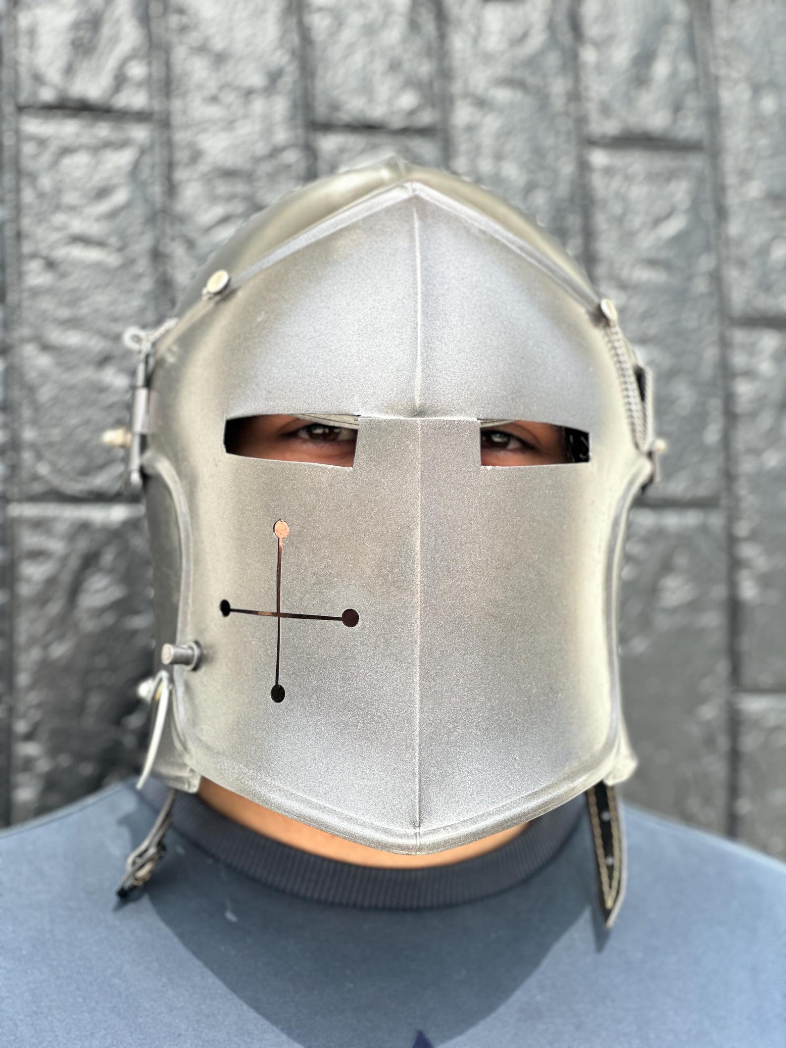 Medieval Barbuta Helmet Steel Knight Armor Costume LARP, Cosplay ...