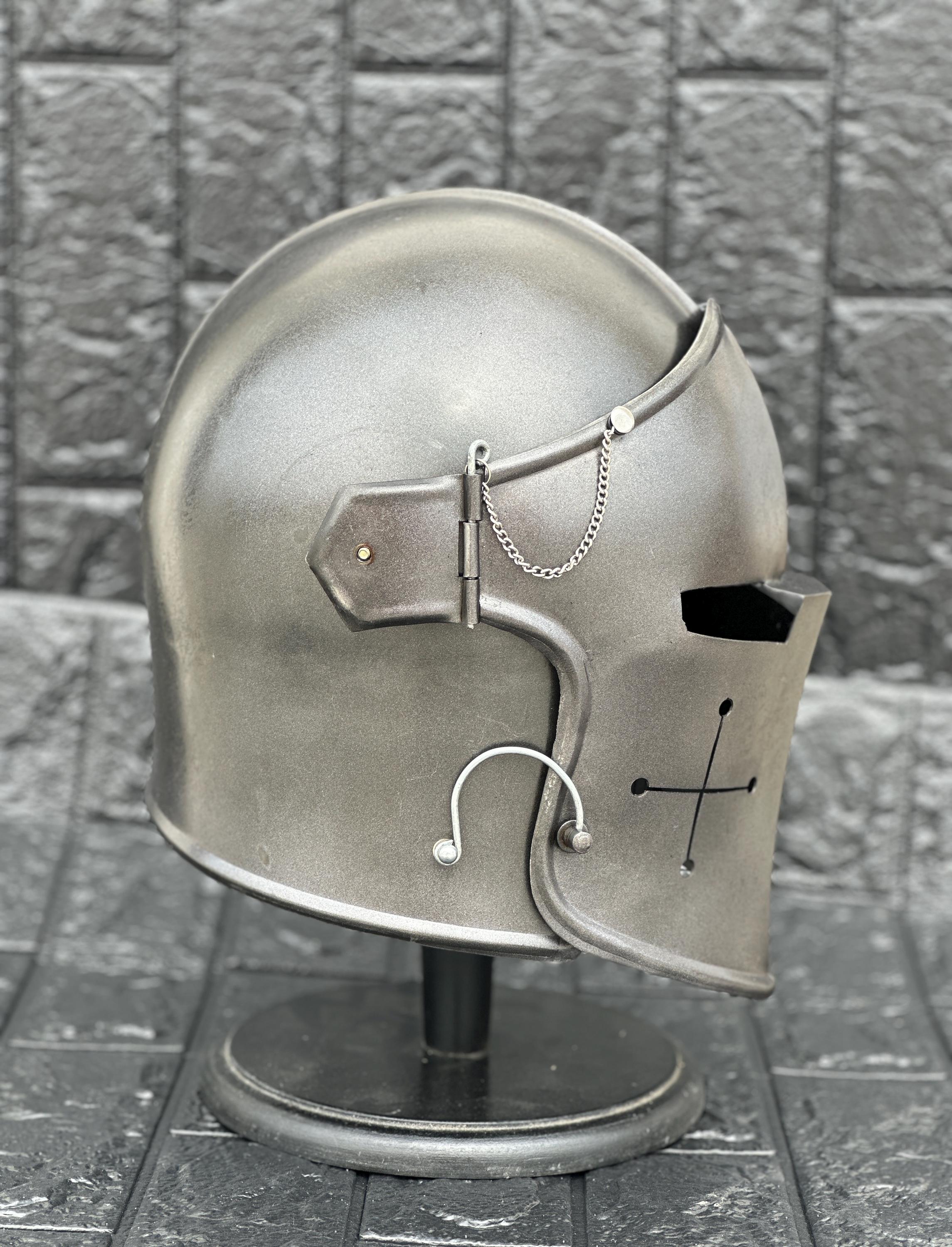 Medieval Barbuta Helmet Steel Knight Armor Costume LARP, Cosplay ...