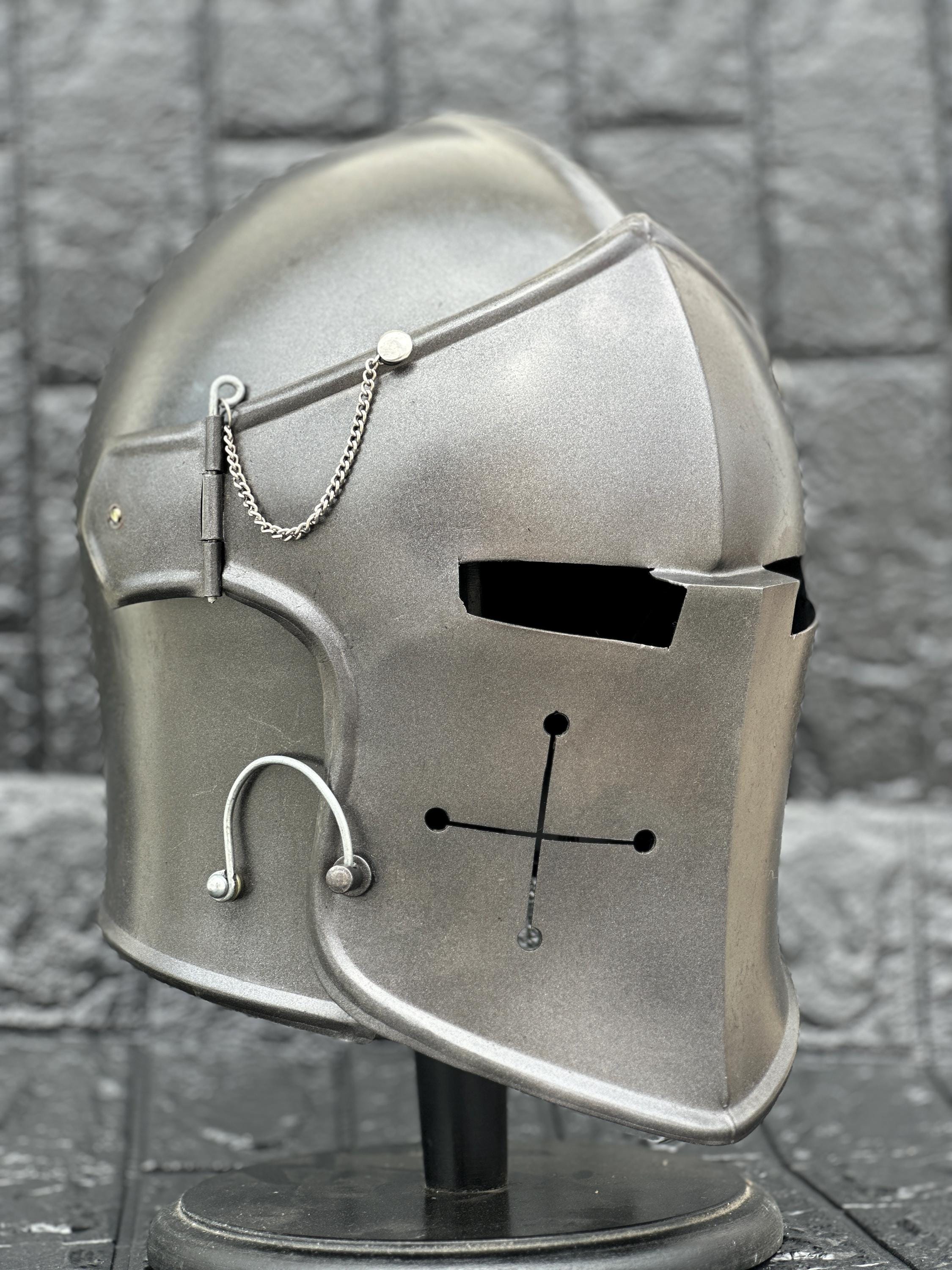 Medieval Barbuta Helmet Steel Knight Armor Costume LARP, Cosplay, Renaissance Fair Helmet ...