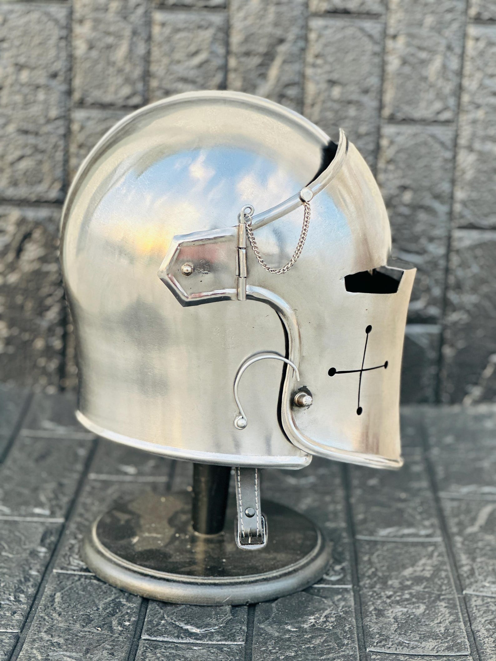 Medieval Barbute Helmet Knight Wearable Steel Helmet Steel - Liner ...