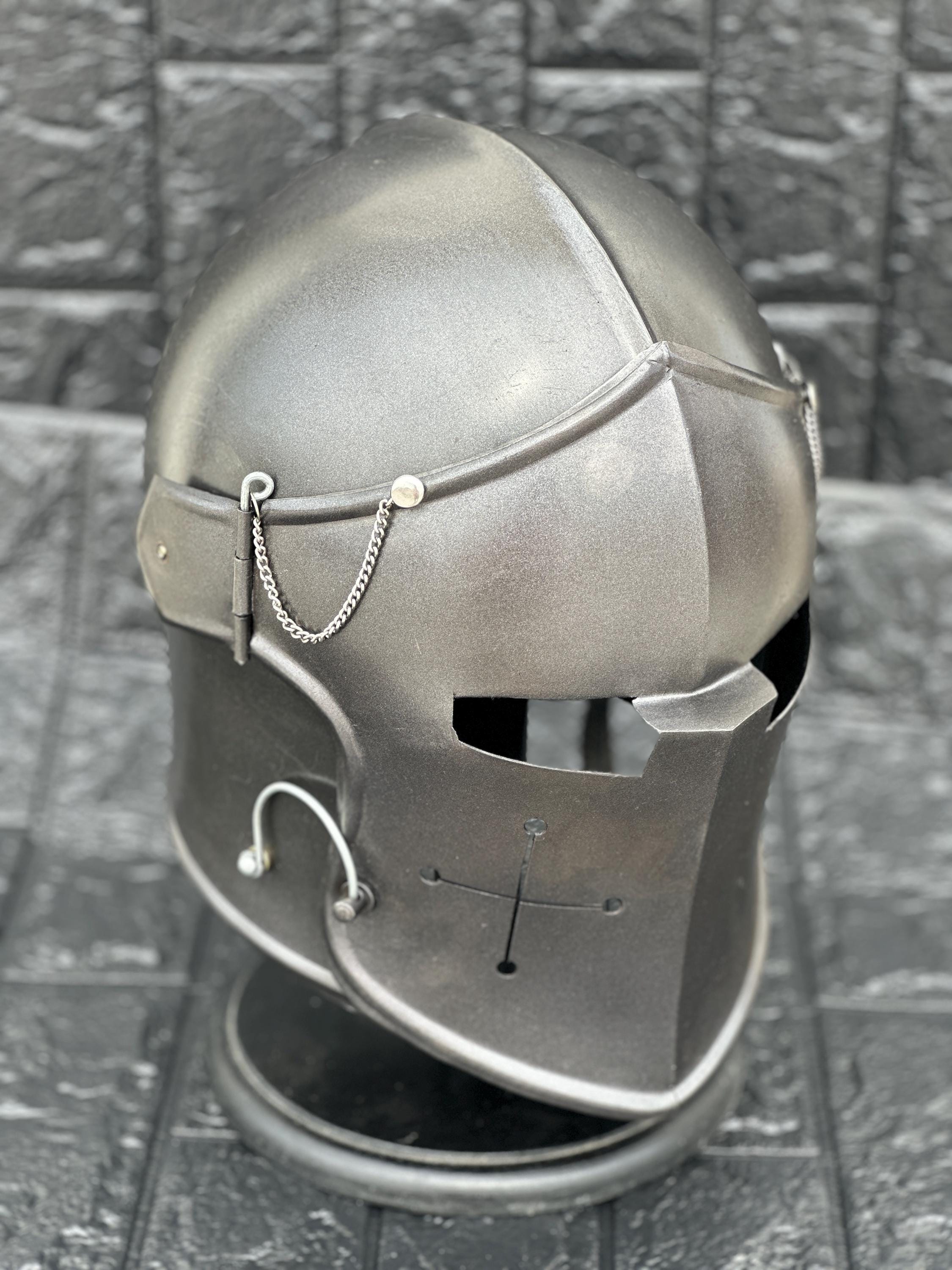 Medieval Barbuta Helmet Steel Knight Armor Costume LARP, Cosplay ...