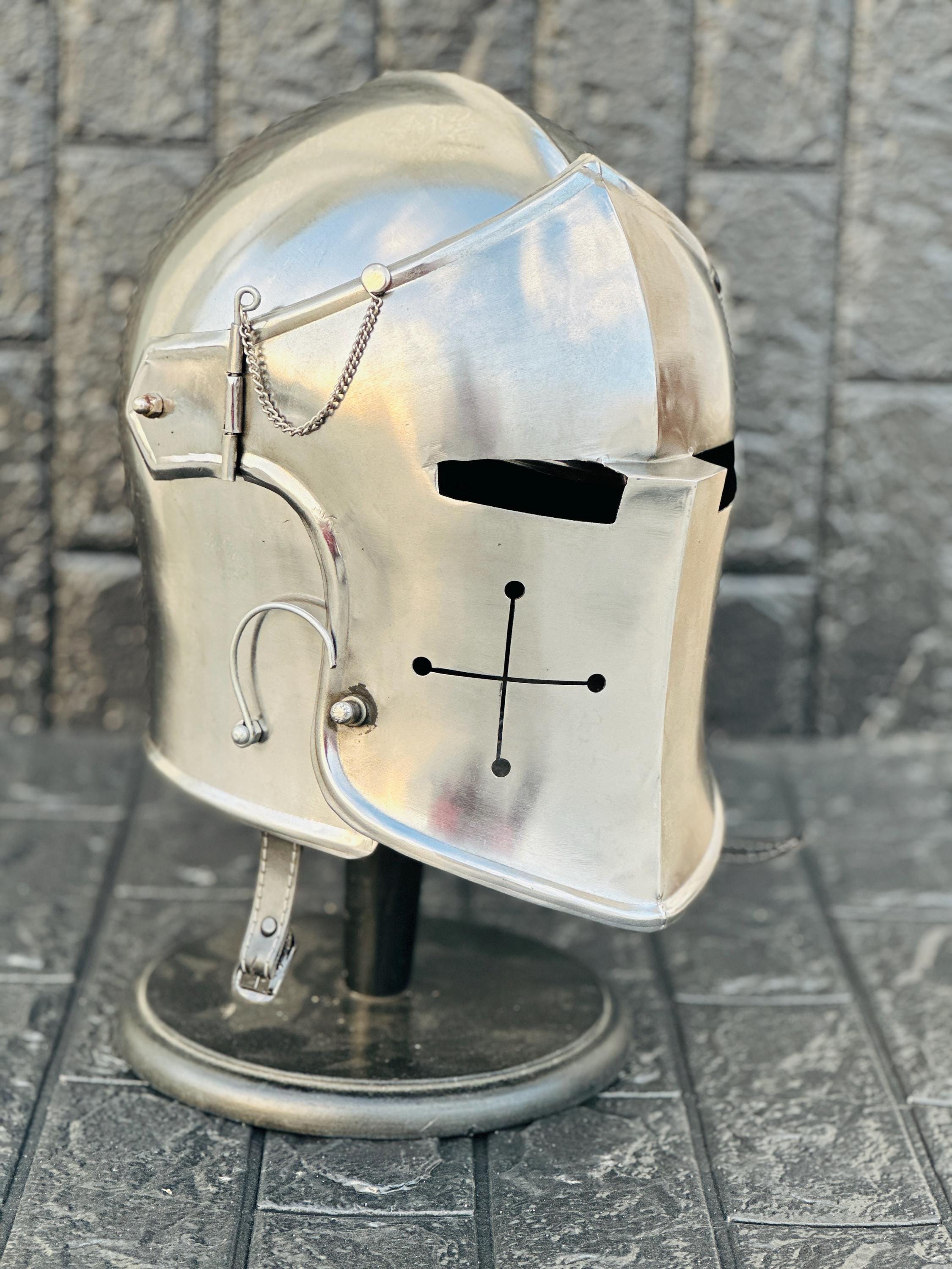 Medieval Barbute Helmet Knight Wearable Steel Helmet Steel - Liner ...