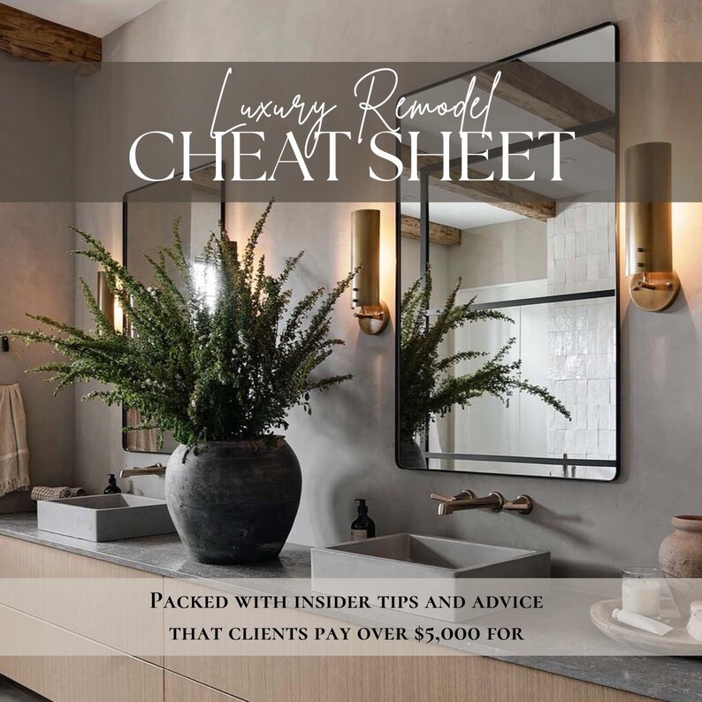 Modern Interior Design Remodel Renovation Checklist Cheat Sheet, Luxury Interior Design Guide ...